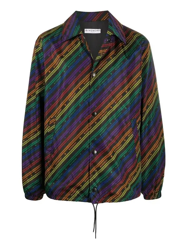 Givenchy Rainbow Logo Print Nylon Jacket - Black