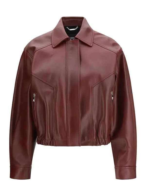 Versace Leather Jacket With Medusa Buttons - Multicolor