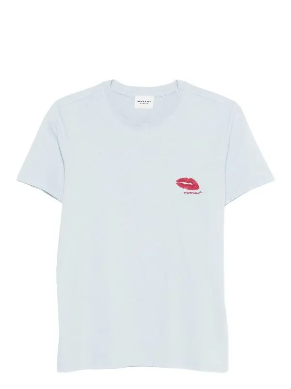 Isabel Marant Étoile Cotton T-shirt With Lip Motif - Multicolor