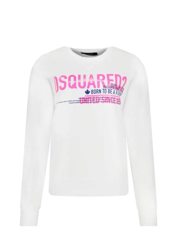Dsquared2 Cotton Logo Crewneck Sweatshirt - White