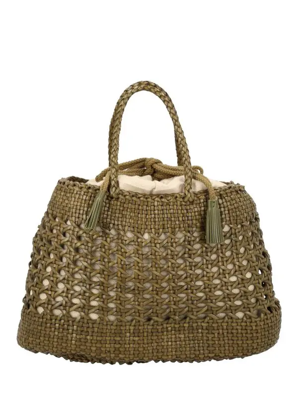 Dragon Diffusion Woven Leather Tote - Green