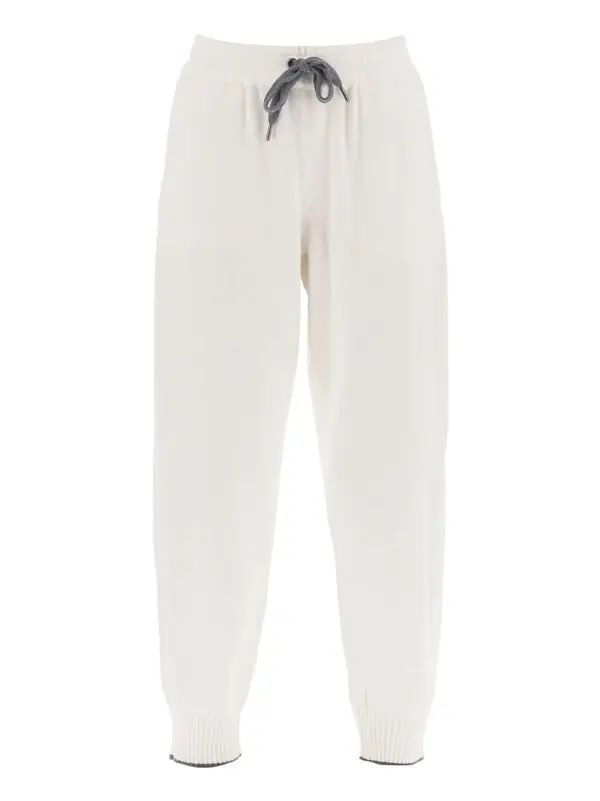 Brunello Cucinelli Cashmere Jogging Pants - White