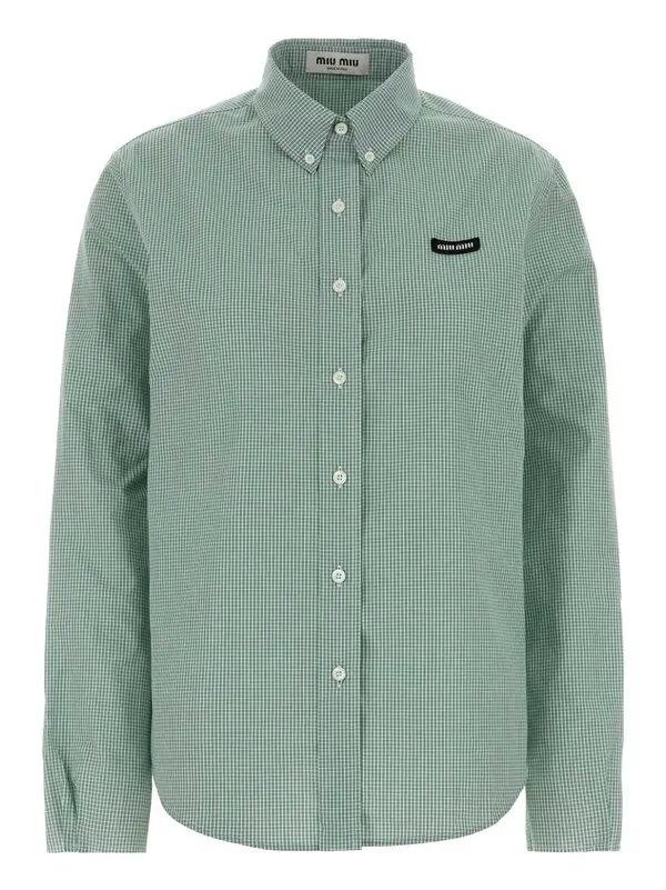 Miu Miu Embroidered Poplin Shirt - Multicolor