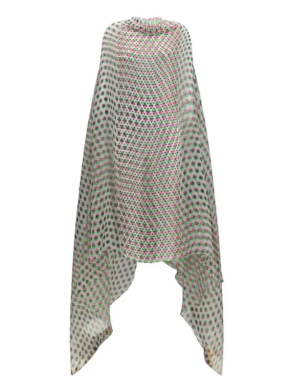 Dries Van Noten Polka-dot Cape Dress - Multicolor