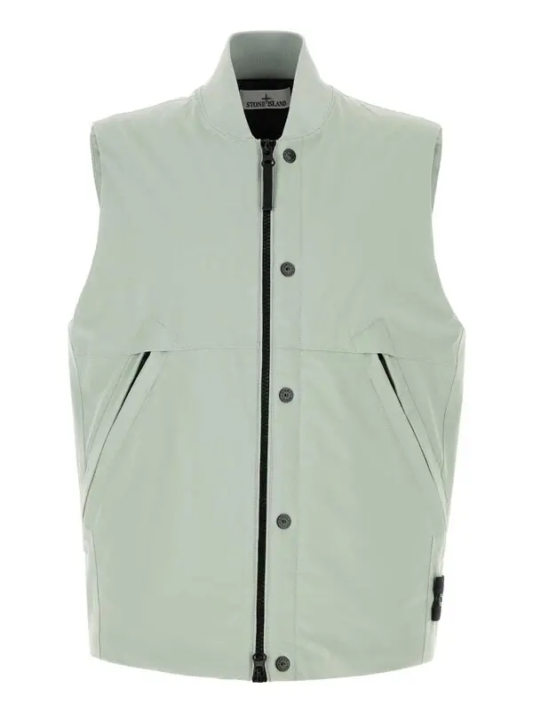 Stone Island Sleeveless Zip-up Jacket - Green