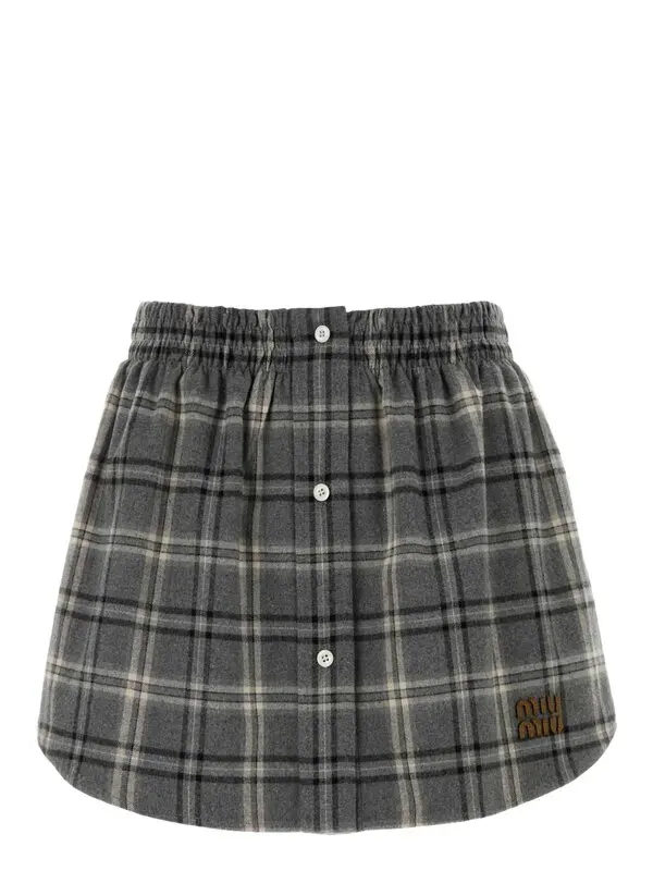 Miu Miu Checked Flannel Mini Skirt - Multicolor