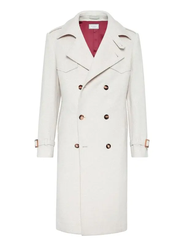 Brunello Cucinelli Wool Trench Coat - Cream