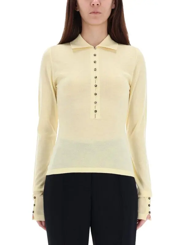Jacquemus Slim Fit Merino Wool Polo - Yellow