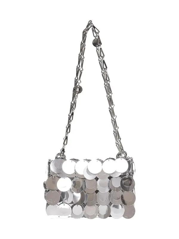 Rabanne Silver Sparkle Discs Nano Shoulder Bag - Multicolor