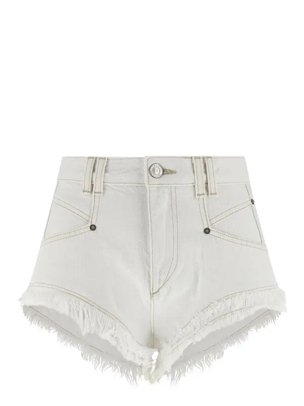 Isabel Marant Étoile Eneidala Cotton Denim Shorts - White