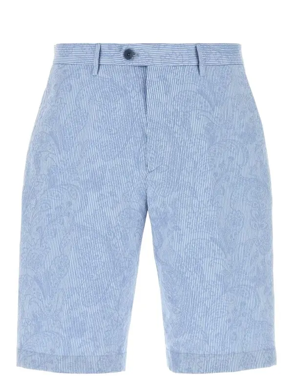 Etro Embroidered Cotton Bermuda Shorts - Multicolor