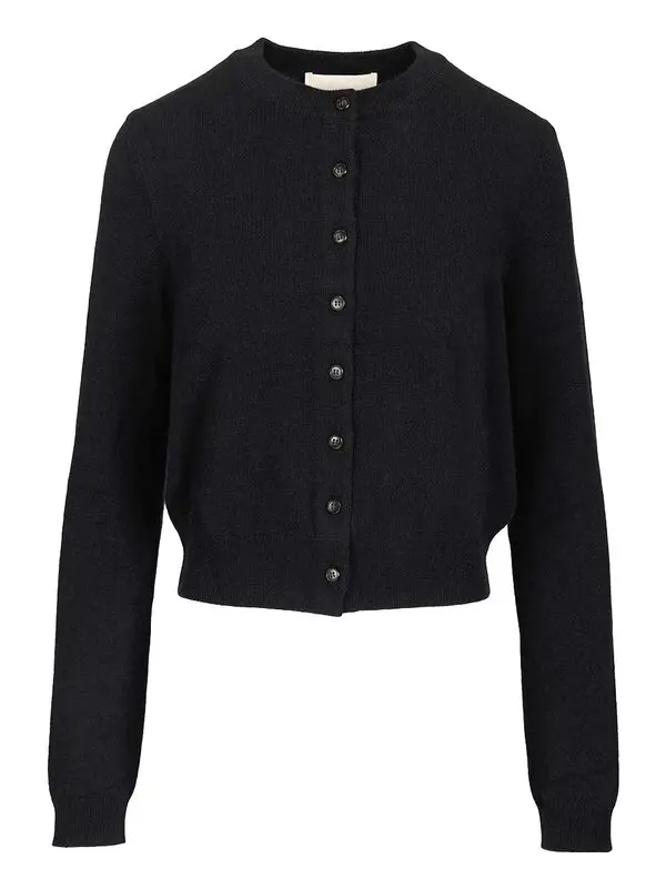 LISA YANG Karia Crew Neck Cashmere Cardigan - Blue