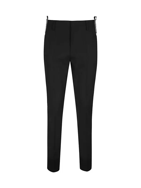Dsquared2 Classic Wool Trousers With Logo Detail - Black