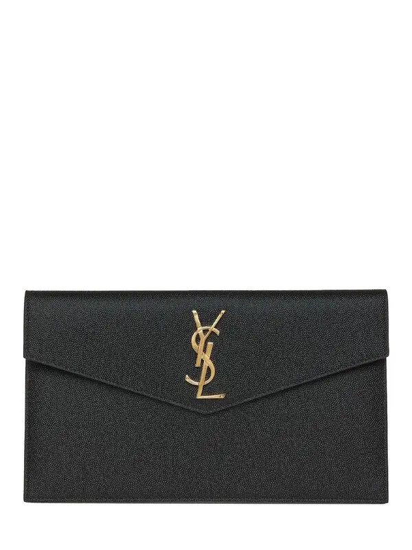 Saint Laurent Uptown Pouch In Grain De Poudre Embossed Leather - Multicolor