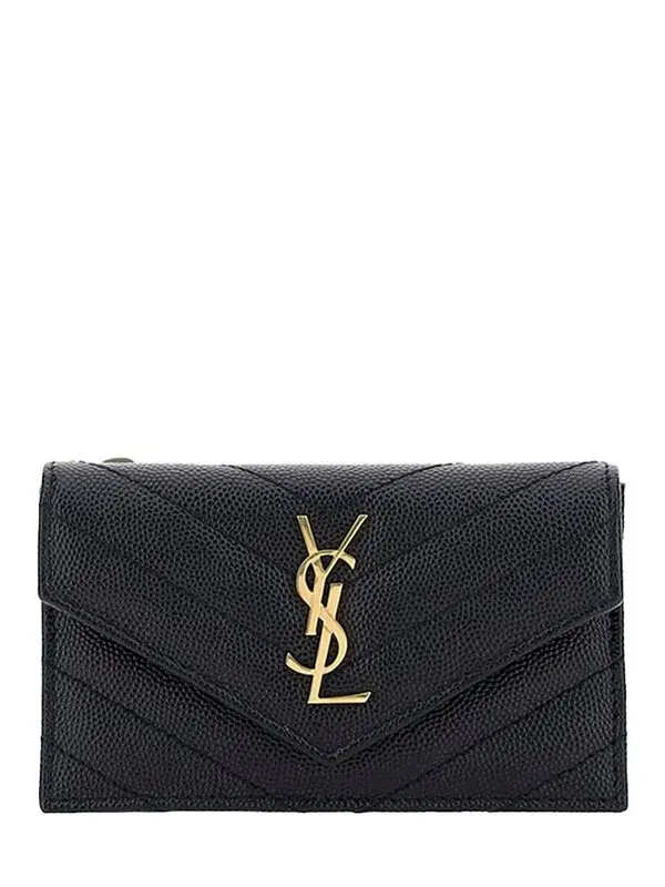Saint Laurent Leather Card Case - Black