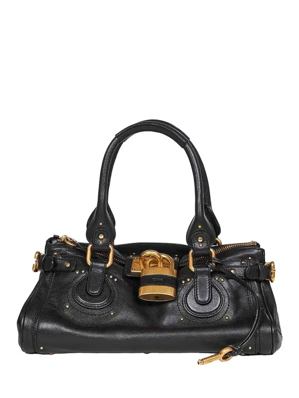 Chloé Black Paddington Shoulder Bag With Studs - Multicolor