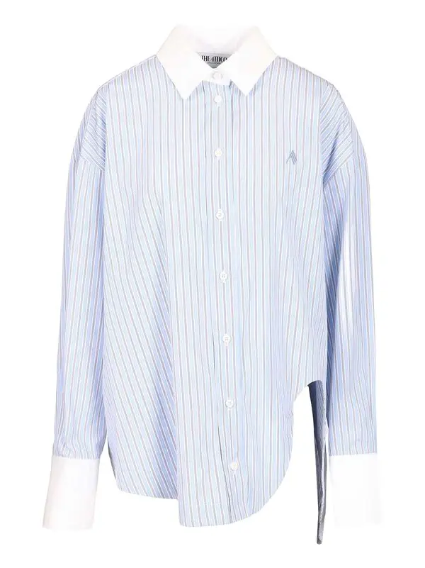 Attico Striped Cotton Shirt - Blue
