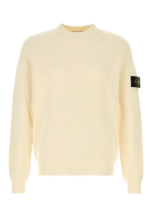 Stone Island Ribbed Cotton Sweater - White