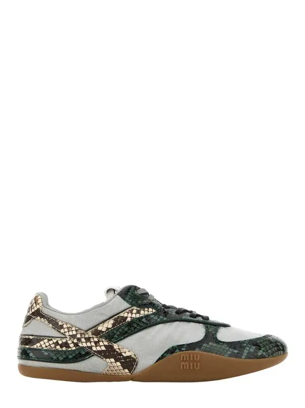 Miu Miu Fabric And Leather Sneakers - Multicolor