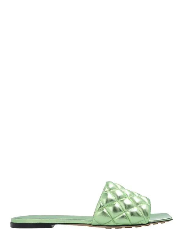 Bottega Veneta Padded Leather Slides - Green