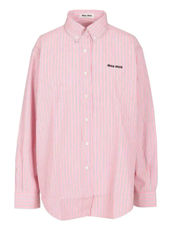 Miu Miu Striped Poplin Button-down Shirt - Multicolor