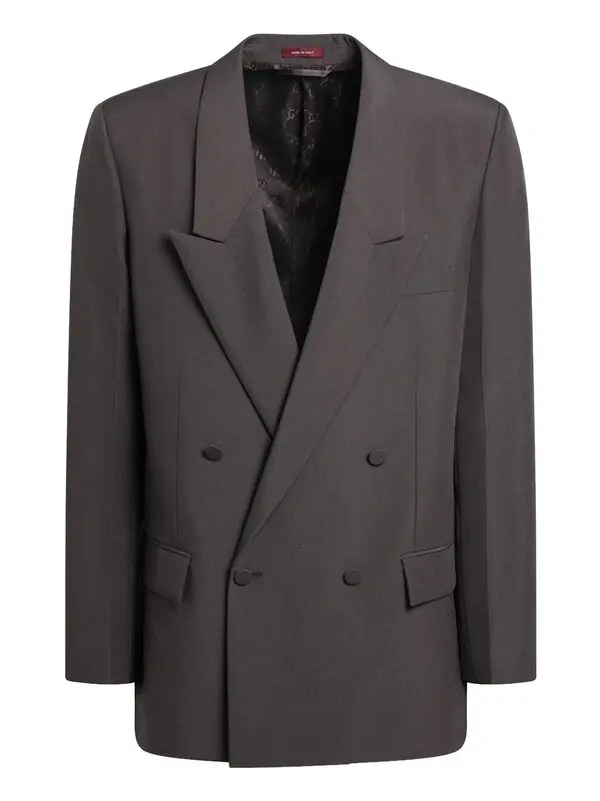 Gucci Double-breasted Peak Lapel Jacket - Brown