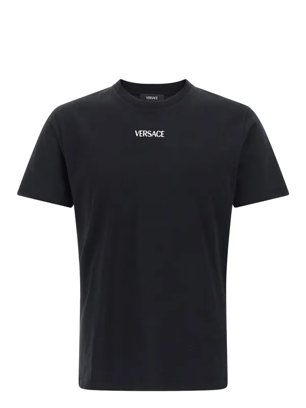 Versace Logo' T-shirt - Black