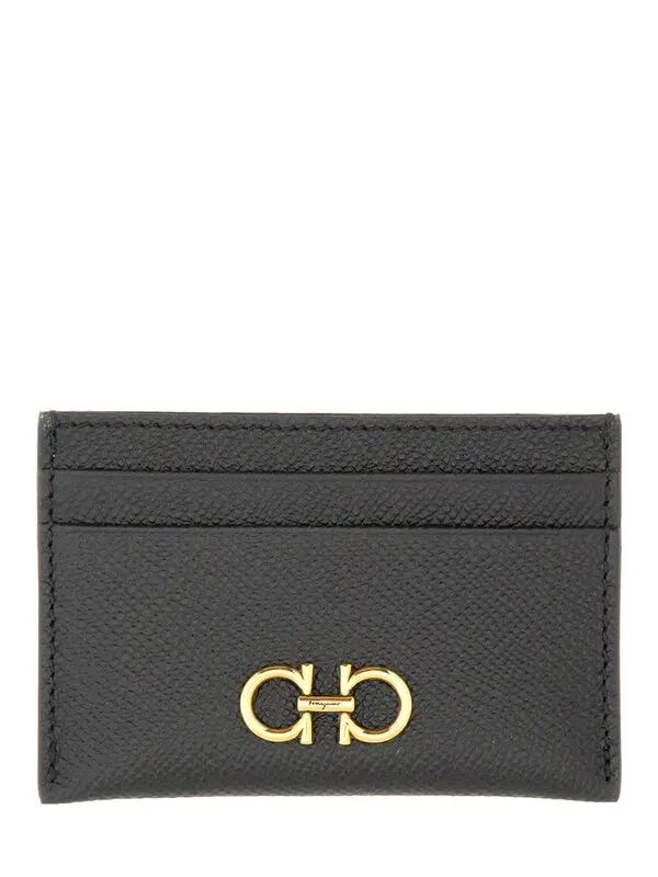 FERRAGAMO Gancini Card Holder - Black