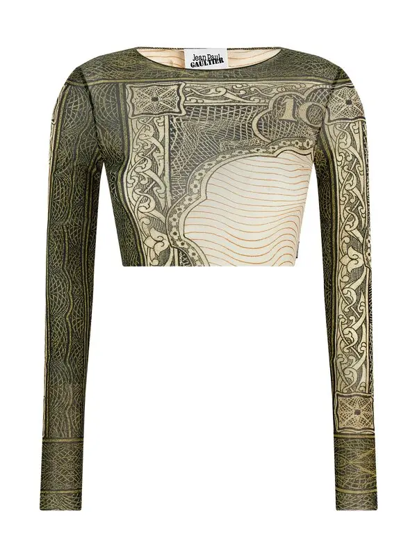 JEAN PAUL GAULTIER The Green Cartouche' Re-edition Crop Top - Multicolor