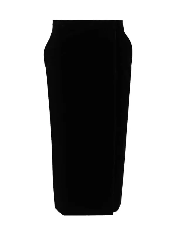 Saint Laurent Wrap Midi Skirt - Black