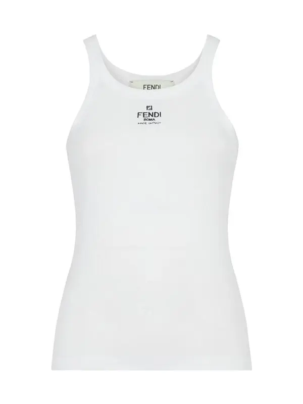Fendi Top With Embroidered Logo - White