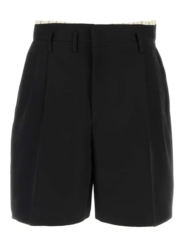 MAISON MARGIELA Wool Bermuda Shorts - Black