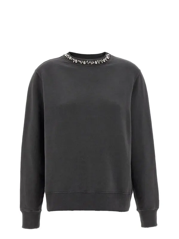 GOLDEN GOOSE Athena Sweatshirt With Crystal Embellishment - Gray