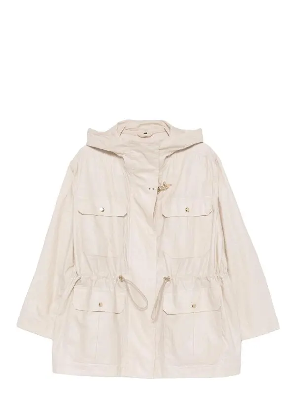 FAY Linen And Cotton Blend Parka Coat - Multicolor