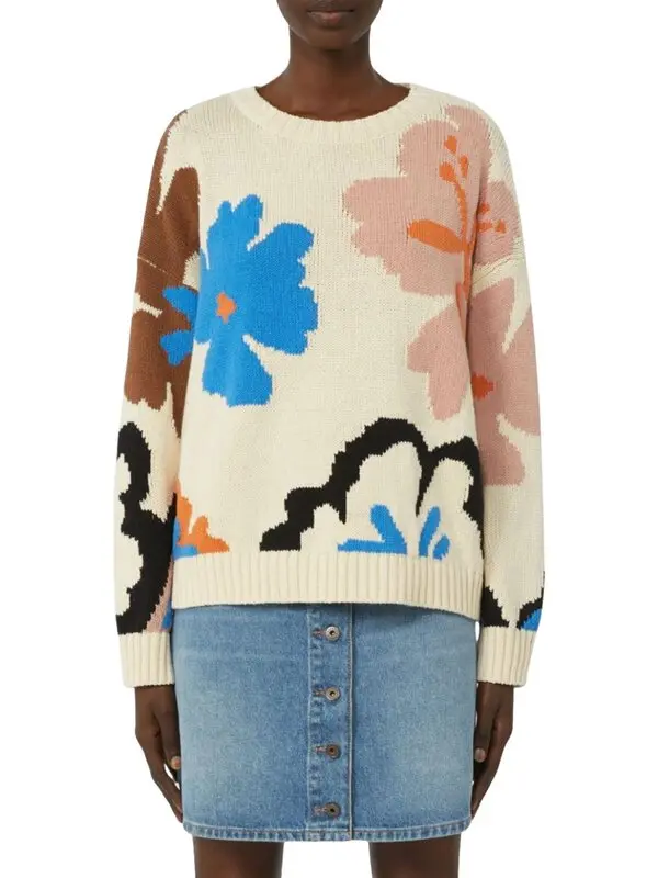 Max Mara Floral Knit Sweater - Multicolor