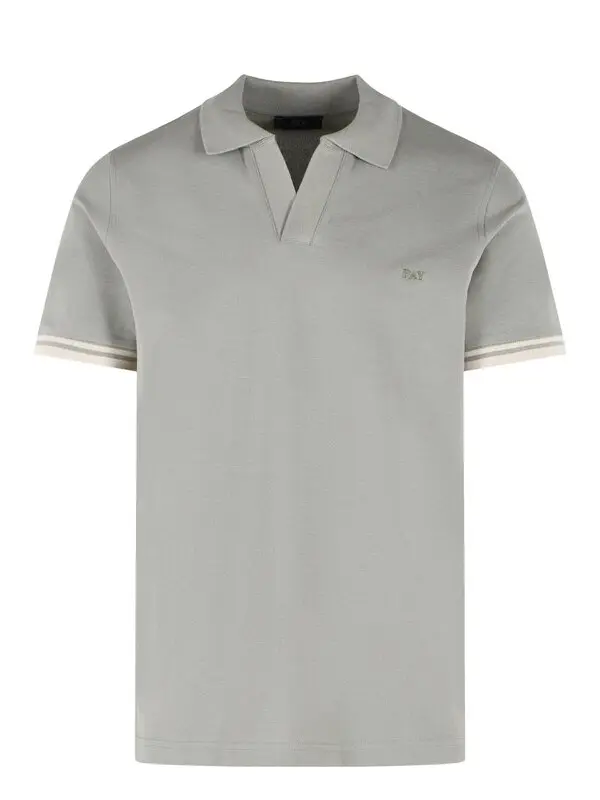 FAY Stretch Cotton Polo Shirt - Green