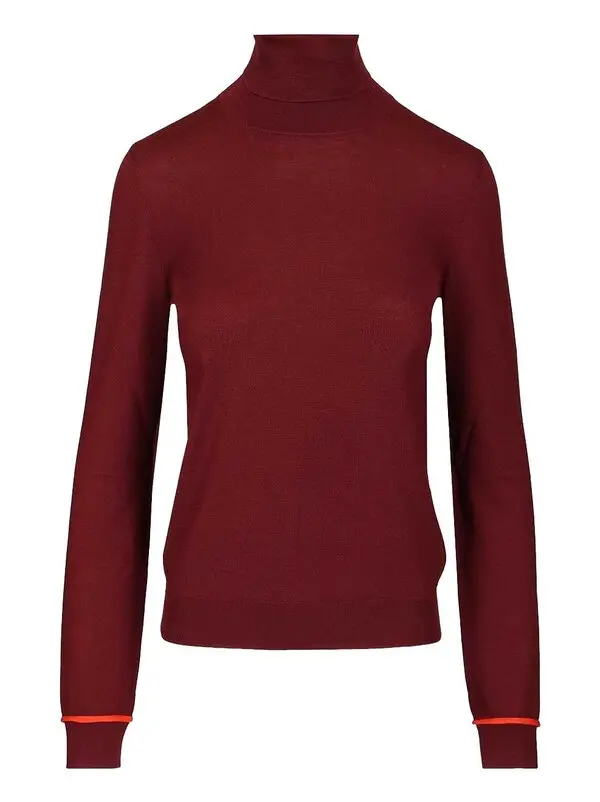 Loewe Wool Turtleneck With Ribbed Details And Logo Embroidery - Multicolor