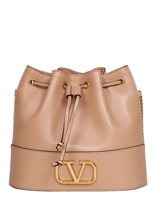 Valentino Garavani Rose Sand Vlogo Signature Mini Bucket Bag - Multicolor