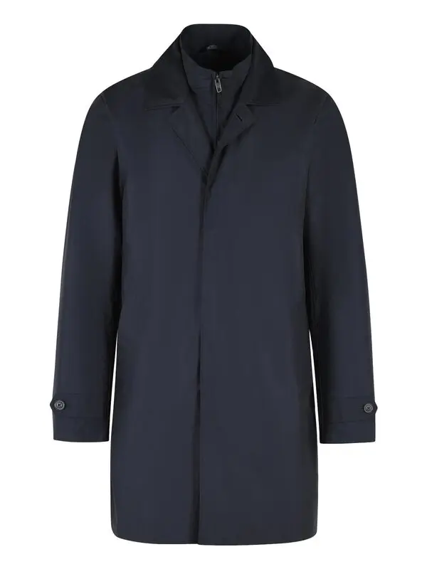 FAY Technical Poplin Coat - Blue