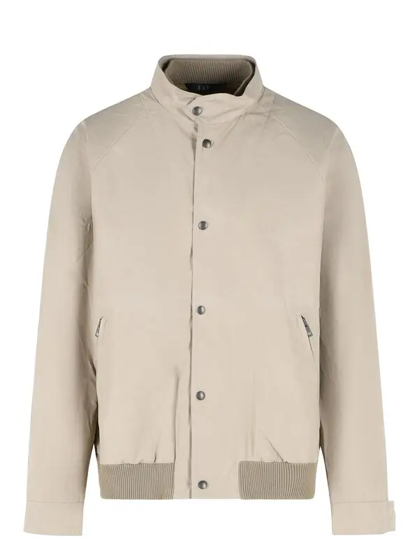 FAY Bomber Jacket In Cotton And Nylon Faille - Cream