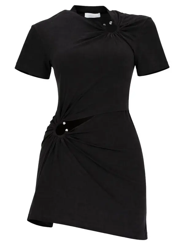 Rabanne Mini Dress With Piercing Details - Black