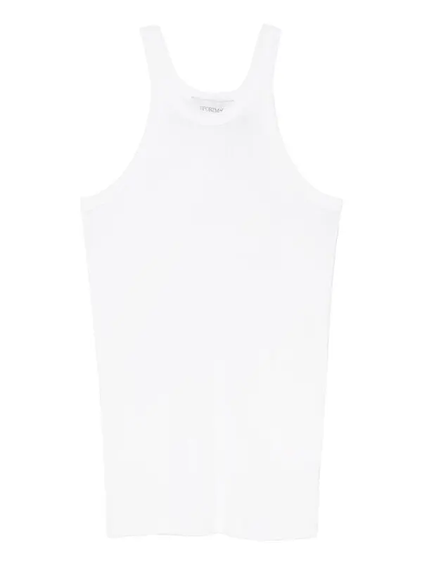 Sportmax Ribbed Cotton Crewneck Tank Top - Multicolor