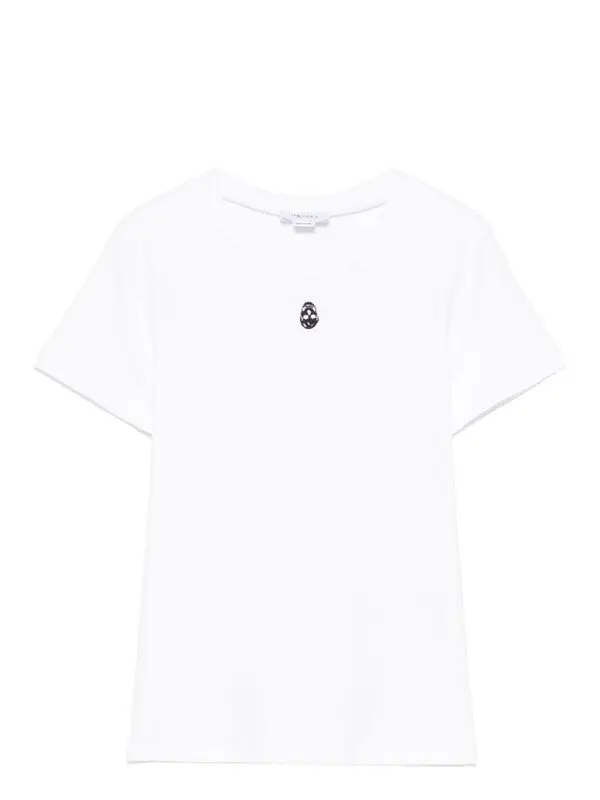 Alexander McQueen Skull Embroidered Cotton T-shirt - Multicolor