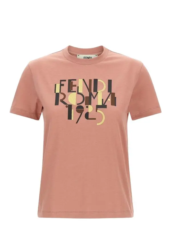 Fendi Roma Print Cotton T-shirt - Multicolor