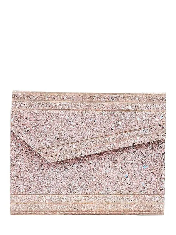 JIMMY CHOO Rose Candy Glitter Acrylic Clutch - Multicolor
