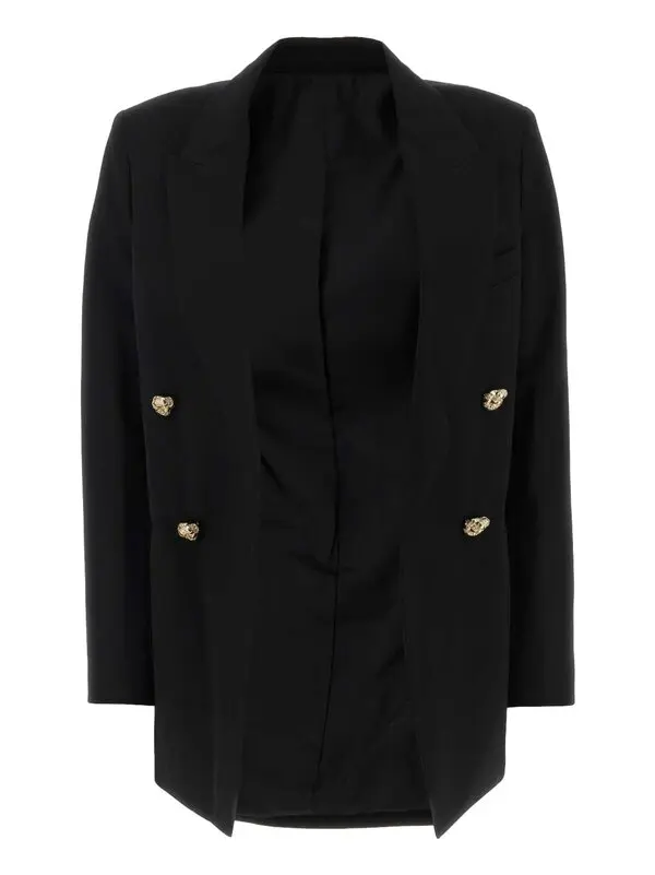 LANVIN Double-breasted Wool Blazer - Black
