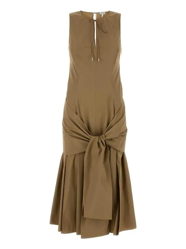 Loewe Camel Poplin Dress - Brown