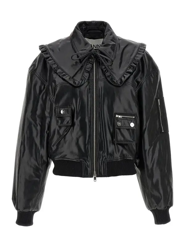 GANNI 7093 Future Bomber Jacket - Black