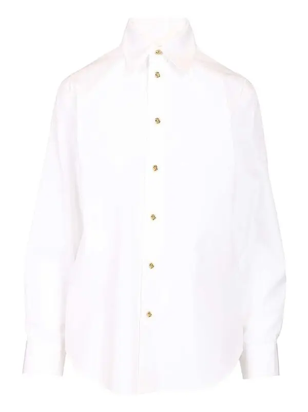 Bottega Veneta Cotton Shirt With Gold Knot Buttons - White