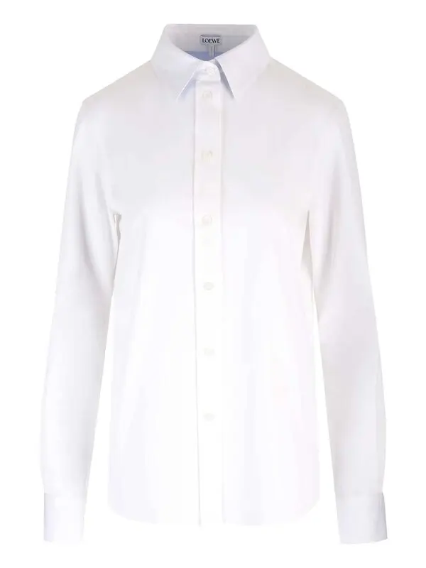 Loewe Cotton Twill Shirt With Contrasting Collar - White